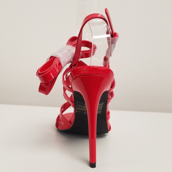 Shoes | Womens Red Strappy High Heel Sandals | Poshmark
